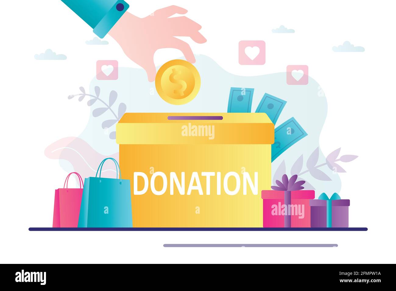 Golden giving fundraising Stock Vector Images - Alamy