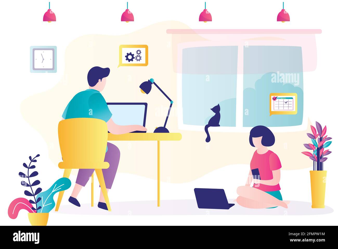 Doing their job Stock Vector Images - Alamy