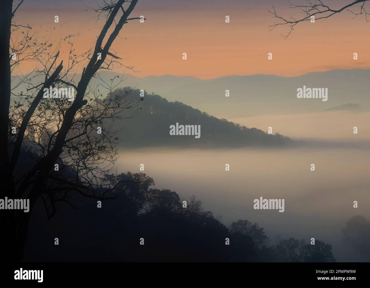 Blue ridge mountains north carolina fog hi-res stock photography and ...