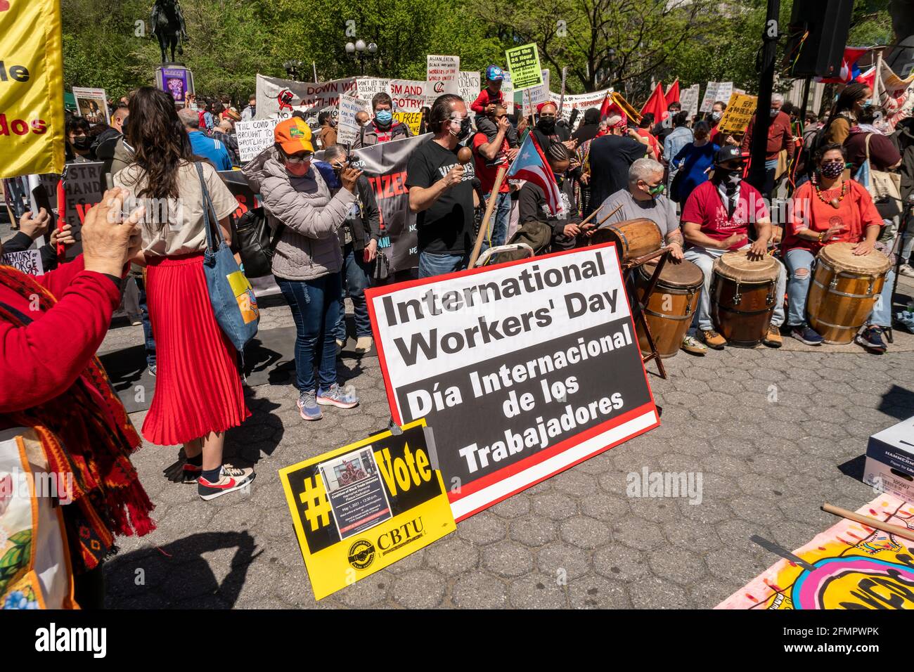 Activists representing multiple organizations gather in Union Square ...