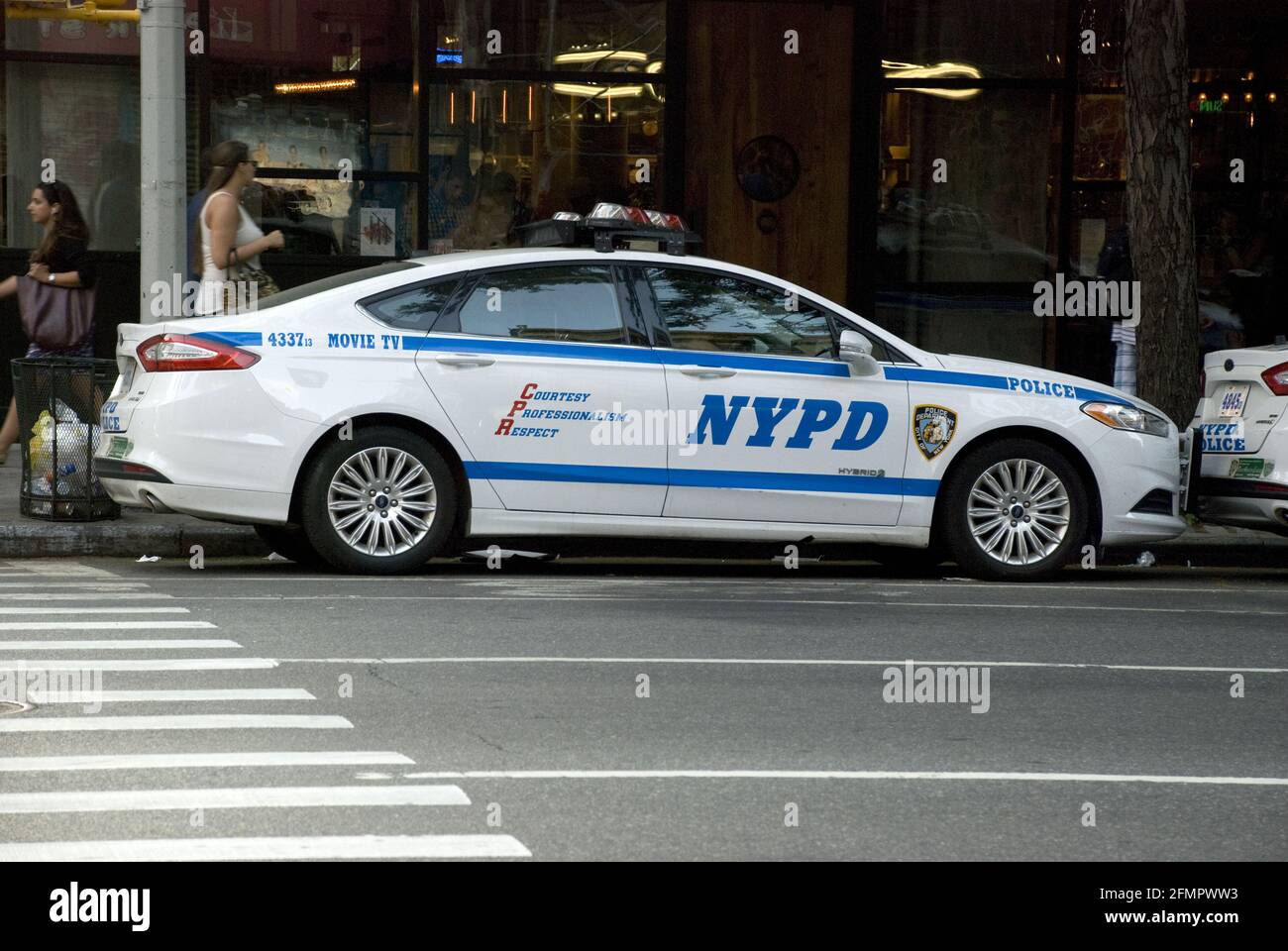 NEW YORK CITY, UNITED STATES - May 27, 2015: Side view of a NYPD Police ...