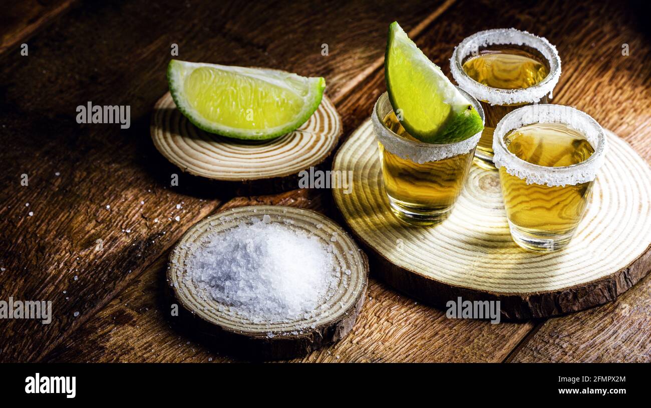 distilled blue agave drink called tequila, consumed with salt and lemon ...