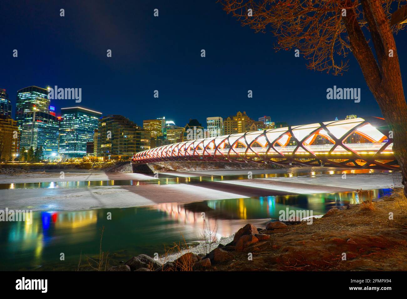 Prince's Island Park at night in Calgary, Canada Stock Photo - Alamy