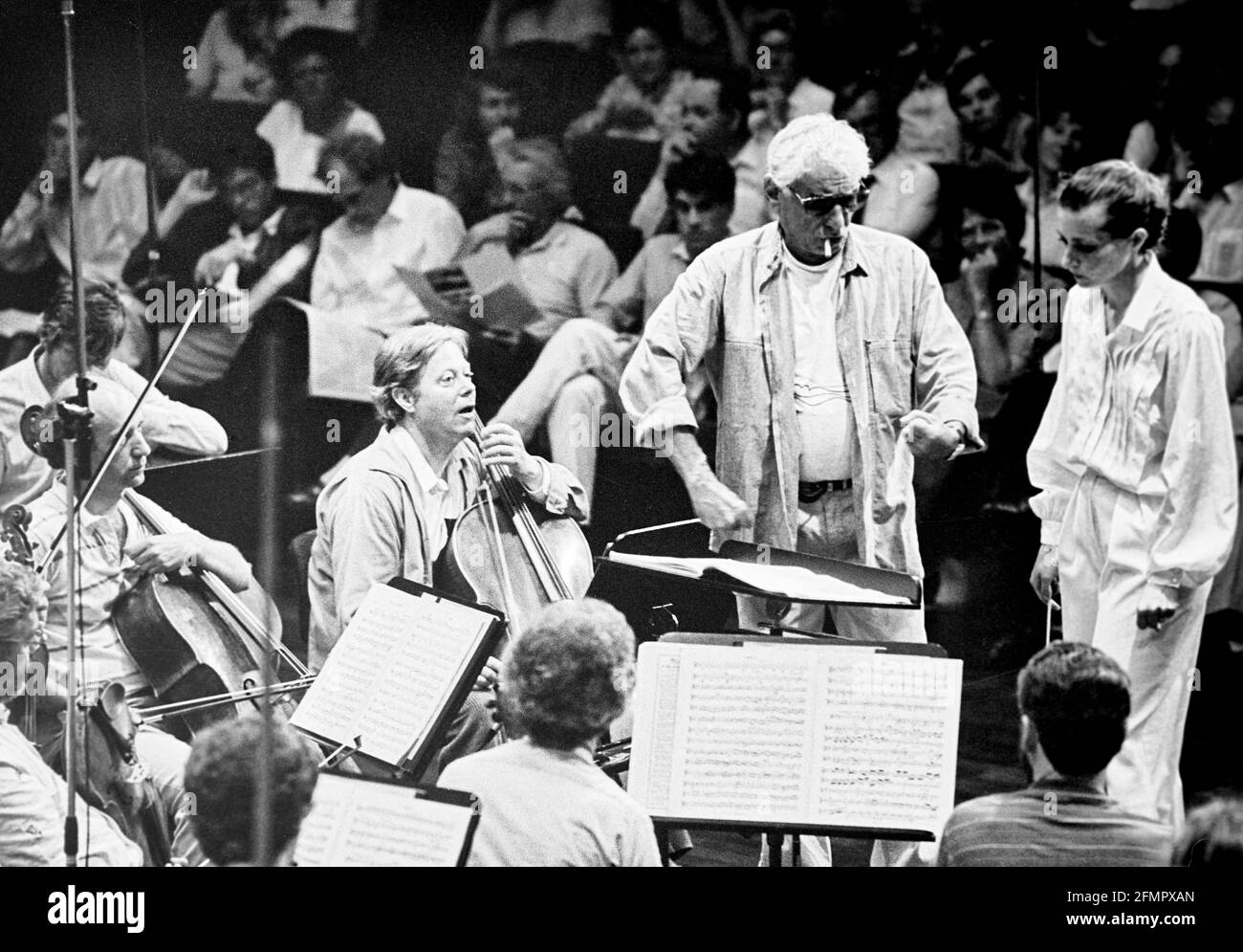 Leonard Bernstein at the conducting course for future conductors at the ...