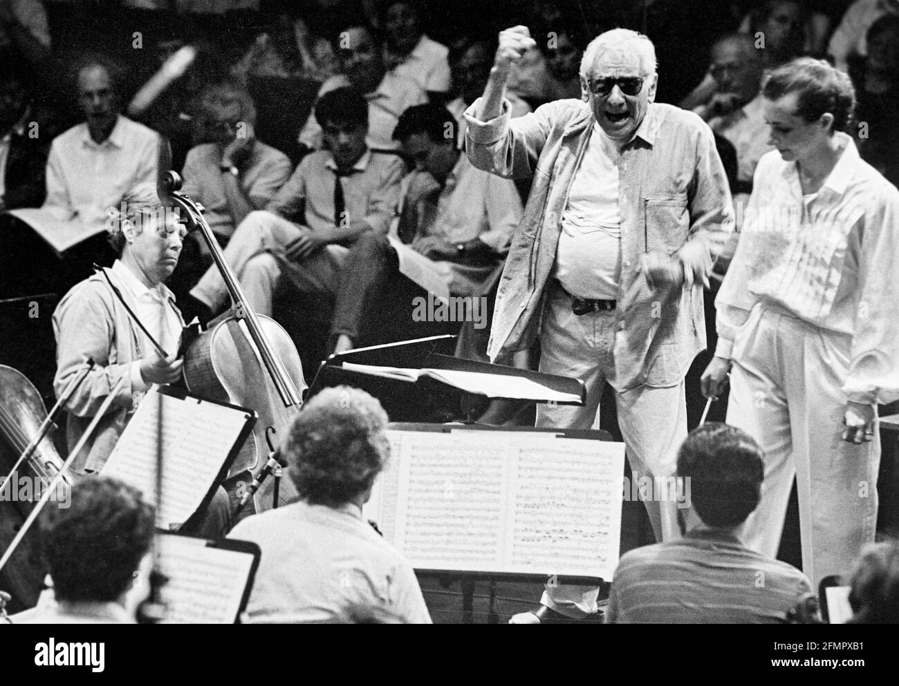 Leonard Bernstein at the conducting course for future conductors at the ...