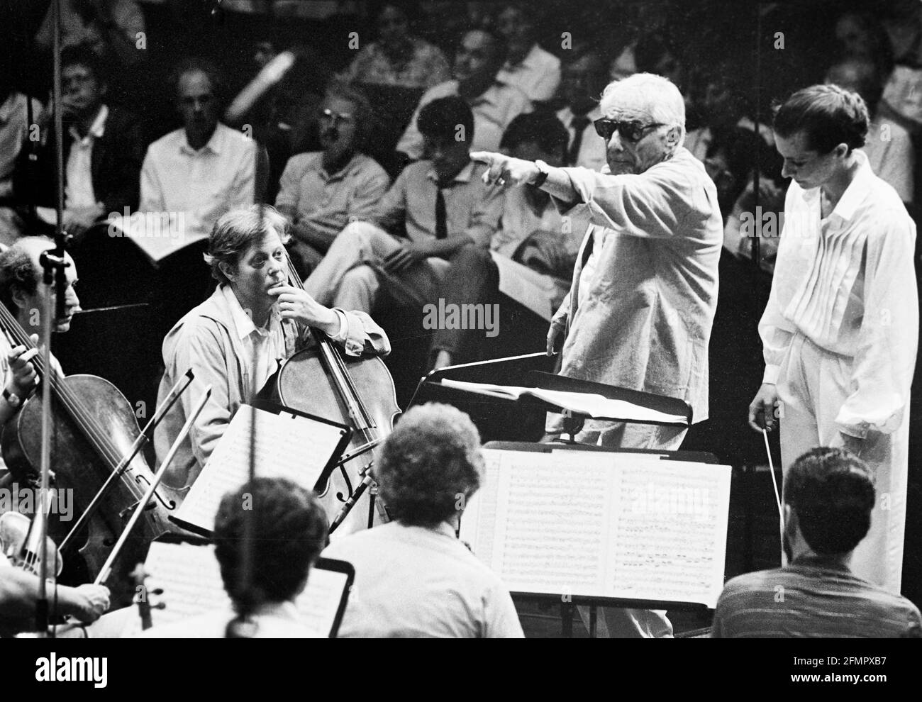 Leonard Bernstein at the conducting course for future conductors at the ...