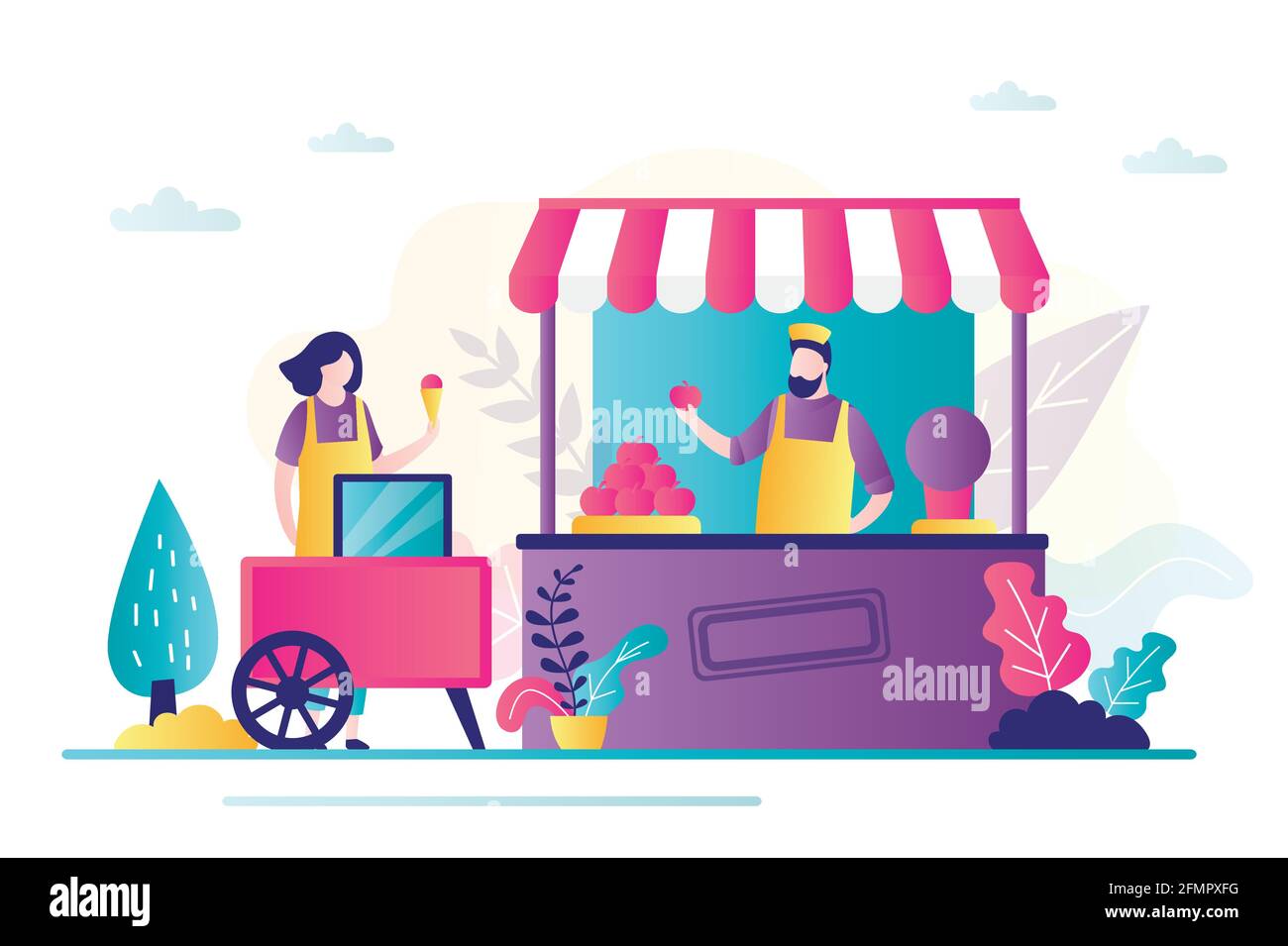 Stall wagon Stock Vector Images - Alamy