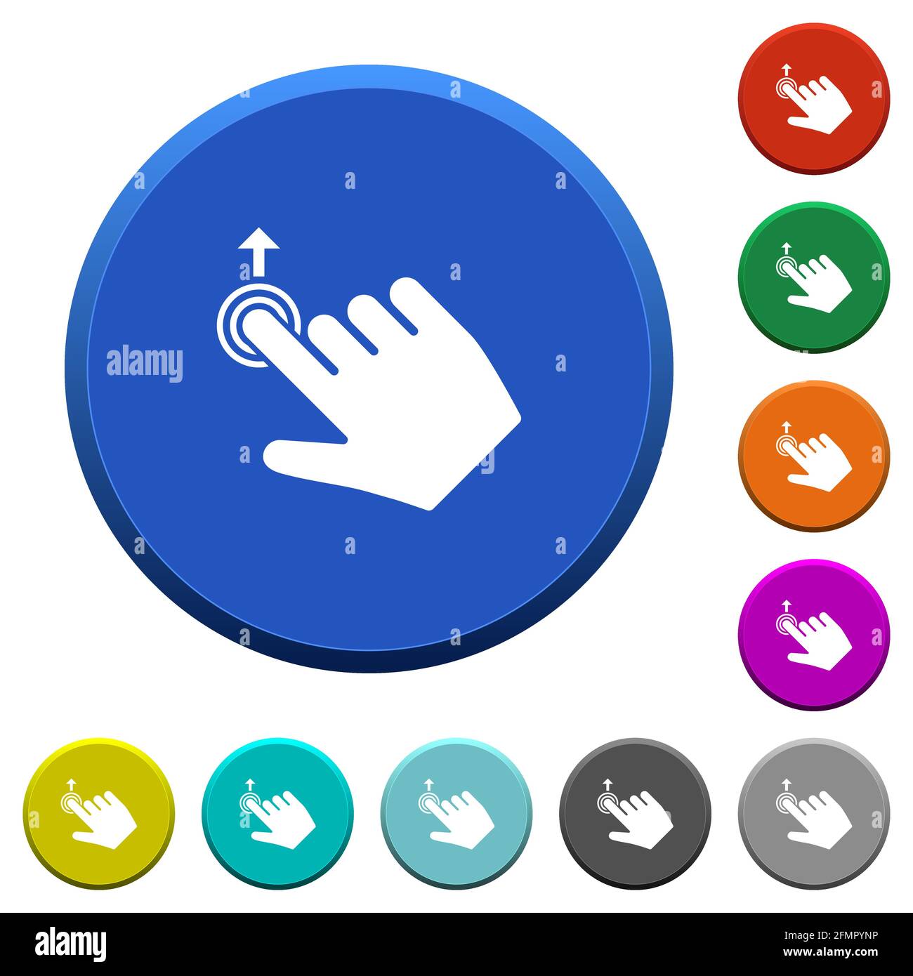 Right handed slide up gesture round color beveled buttons with smooth ...