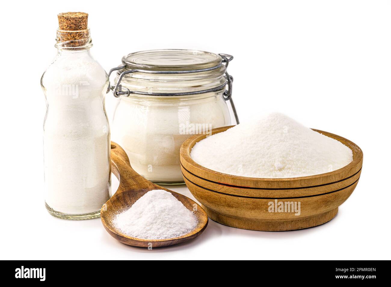 Baking soda on white background Stock Photo - Alamy