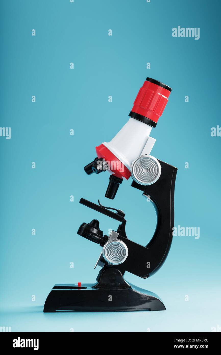 The blue color on the bottom of delicate microscope Stock Photo - Alamy