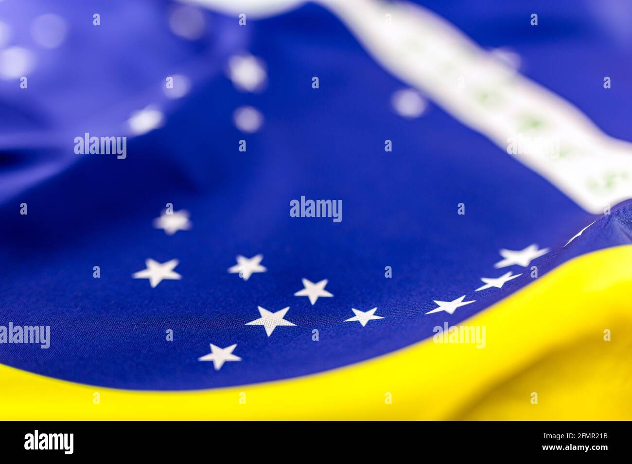 detail of the flag of brazil, in macro photography. Image with concept ...
