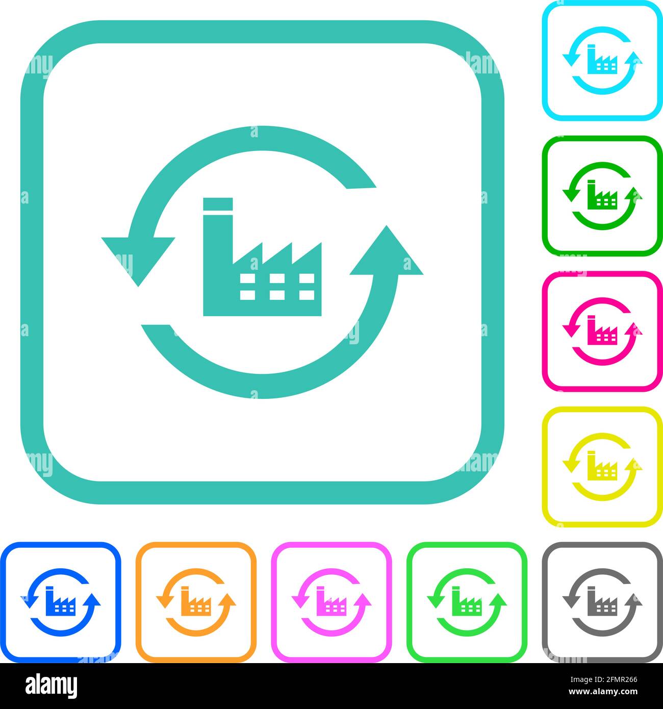 Reset to factory defaults vivid colored flat icons in curved borders on ...