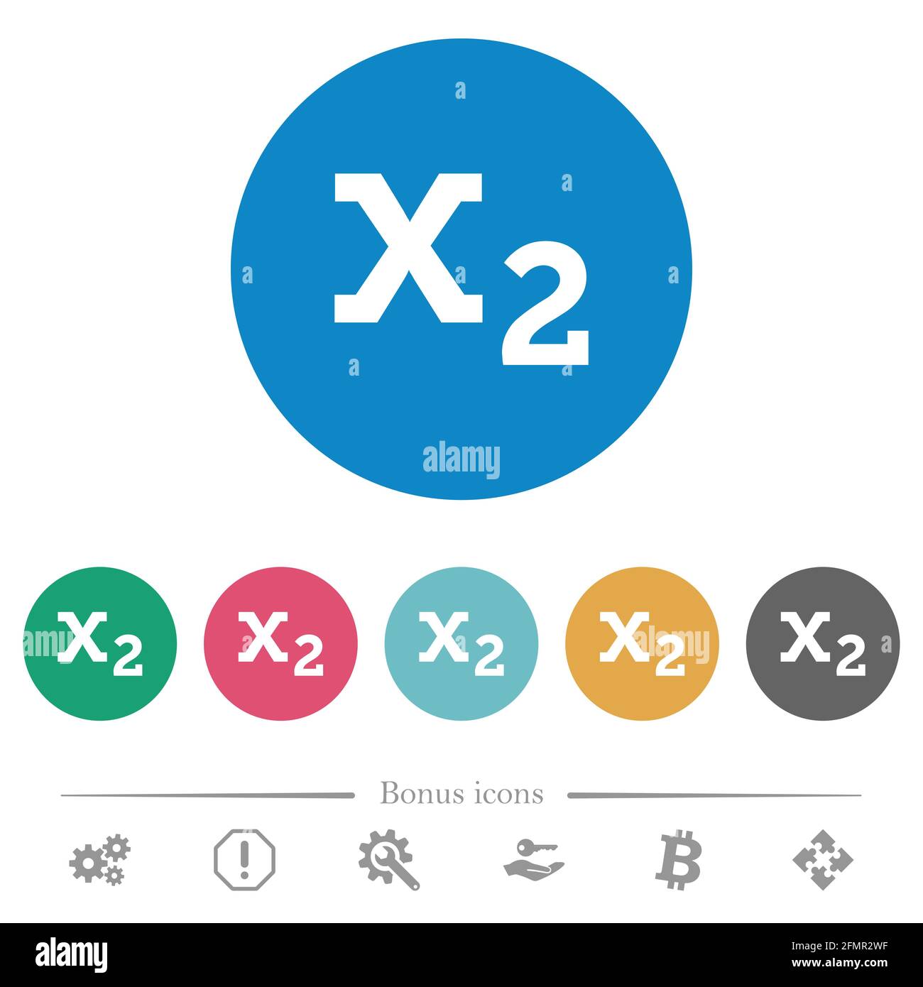 Subscript flat white icons on round color backgrounds. 6 bonus icons ...