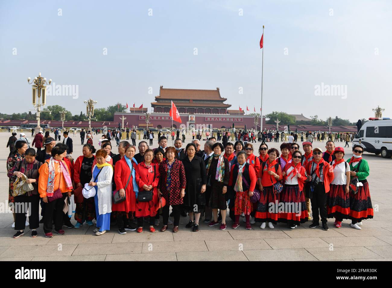 Tourists visiting the Tiananmen Square in Beijing.China's population ...