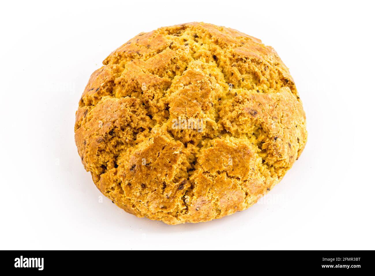 Brazilian cornbread on isolated white background. Homemade cheese bread ...