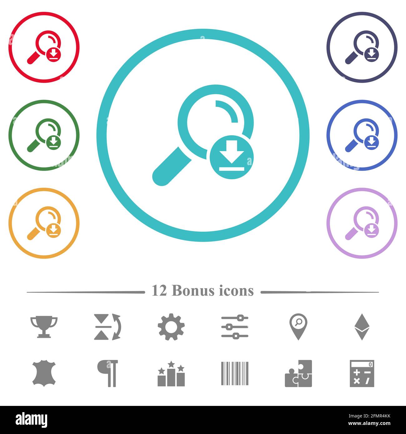 Download search results flat color icons in circle shape outlines. 12 ...