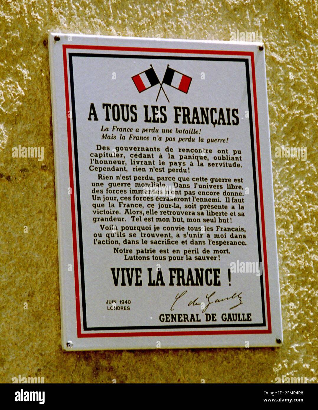 lCall for resistance from General de Gaulle on June 18, 1940 from ...
