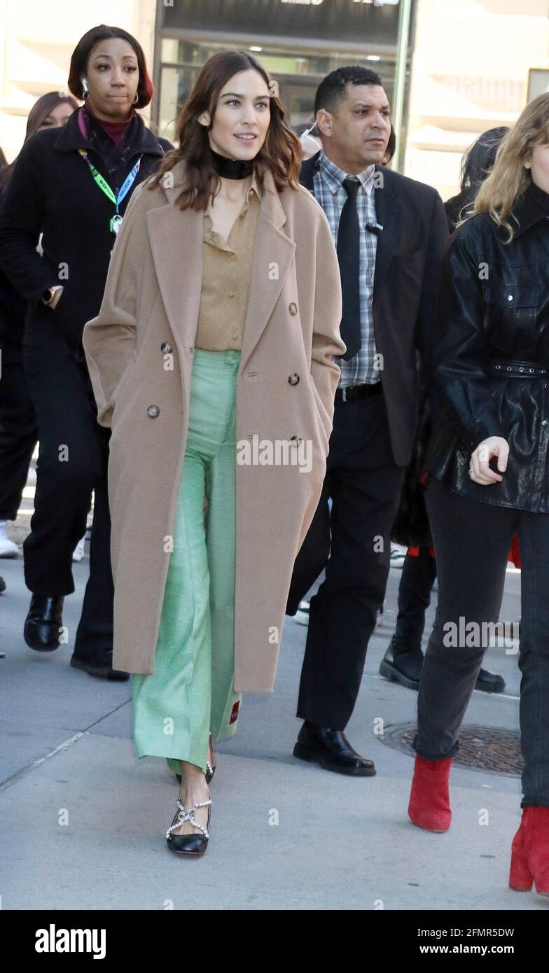 New York - NY - 20200203- Tan France and Alexa Chung Outside of Build ...