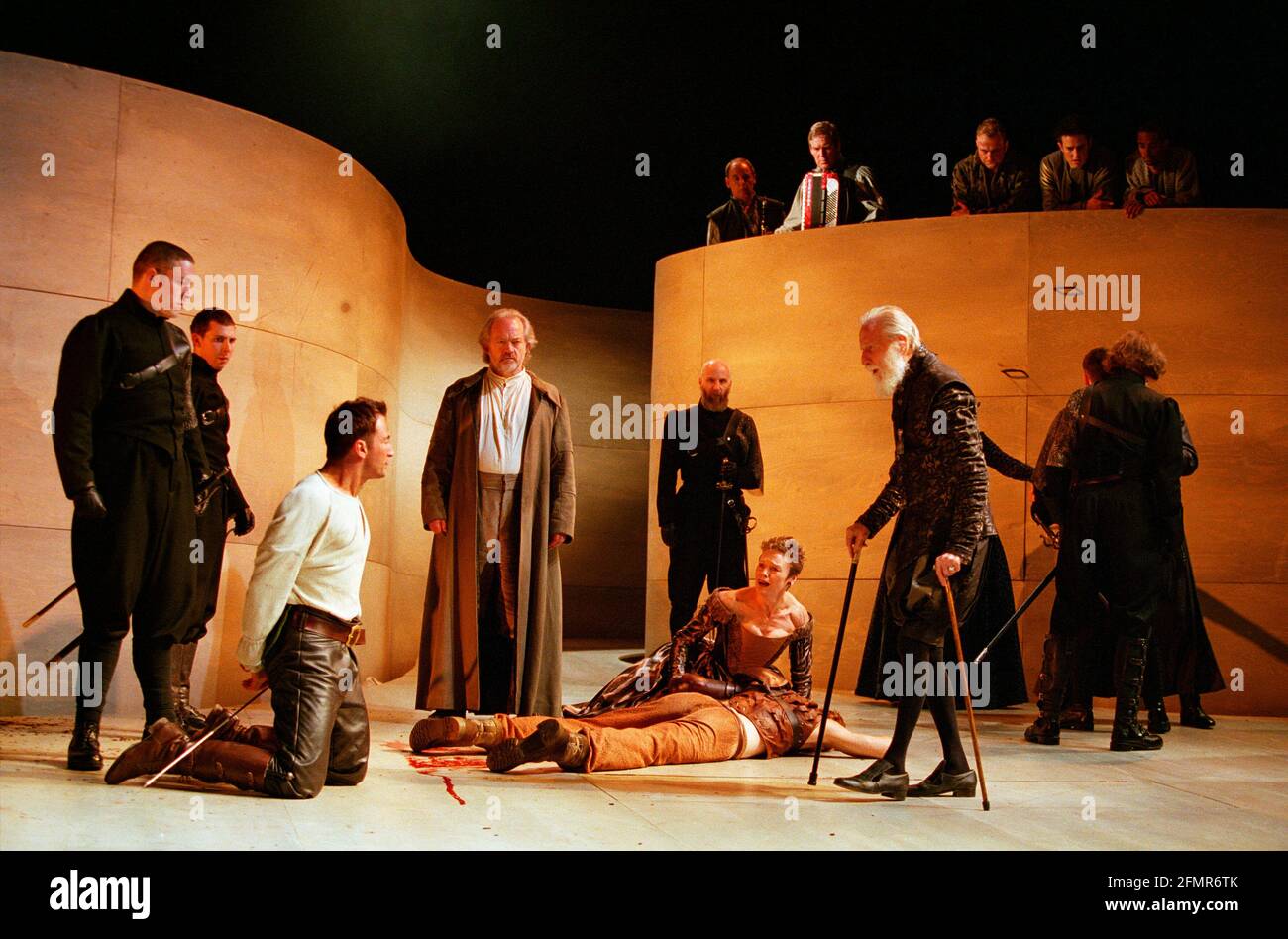 front centre, l-r: Anthony Howell (Benvolio), Ian Hogg (Capulet ...