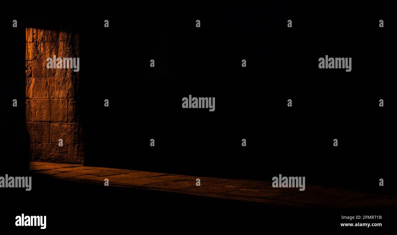 Ominous light coming from doorway in York, England Stock Photo - Alamy