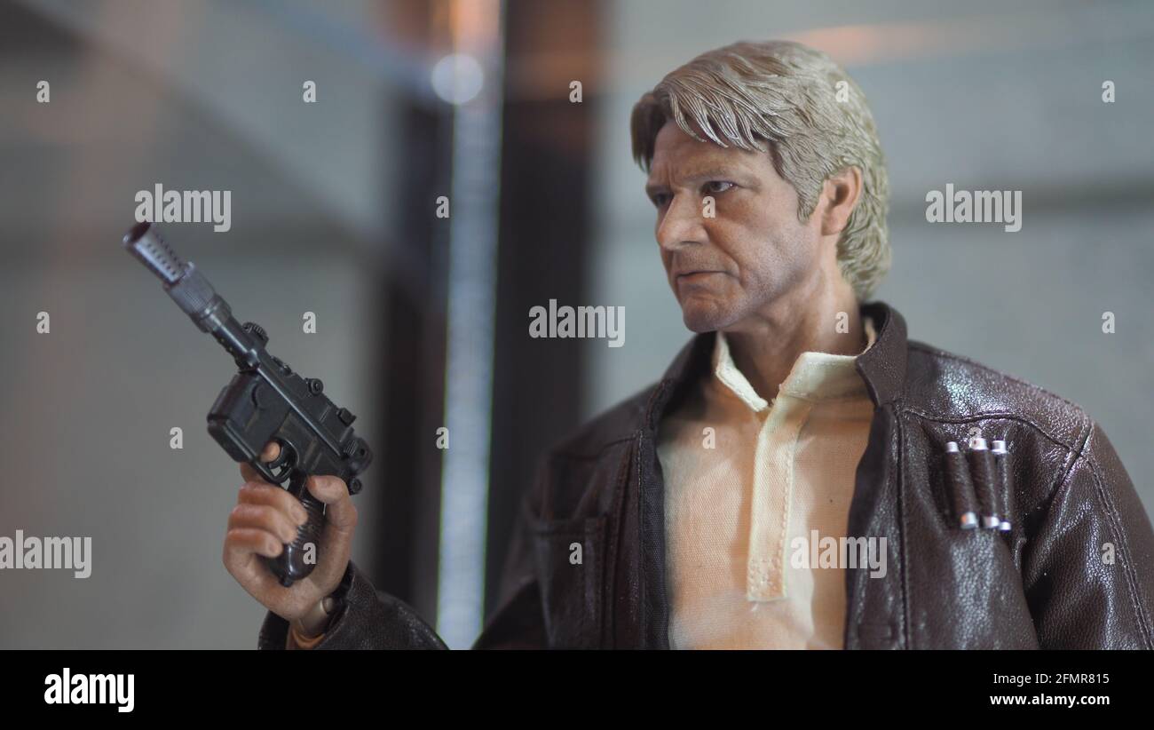 Bangkok Thailand. April 30 2018. Star Wars figure. Old Han Solo ...