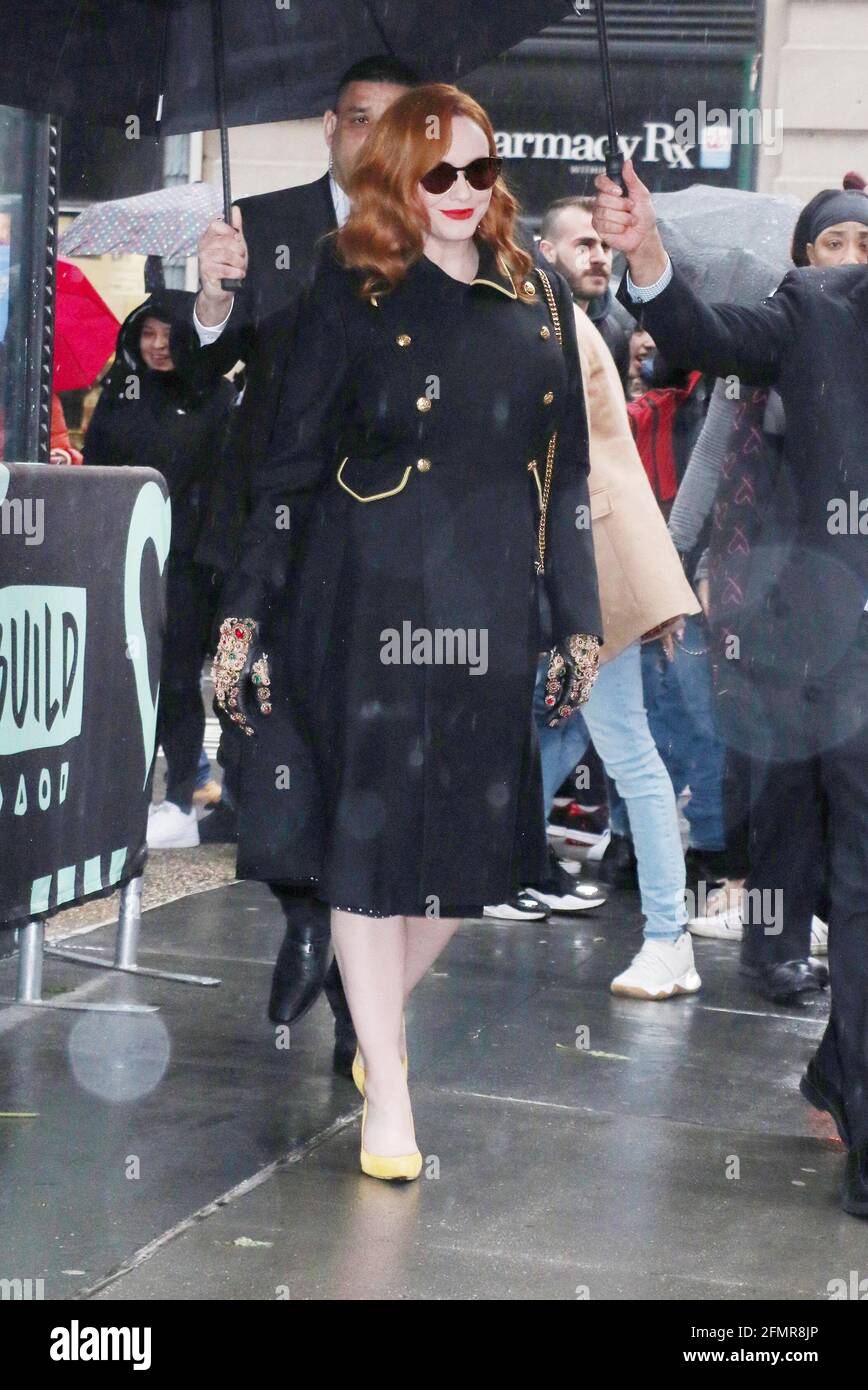 New York - NY - 20200213- Christina Hendricks Leaving Build Series ...