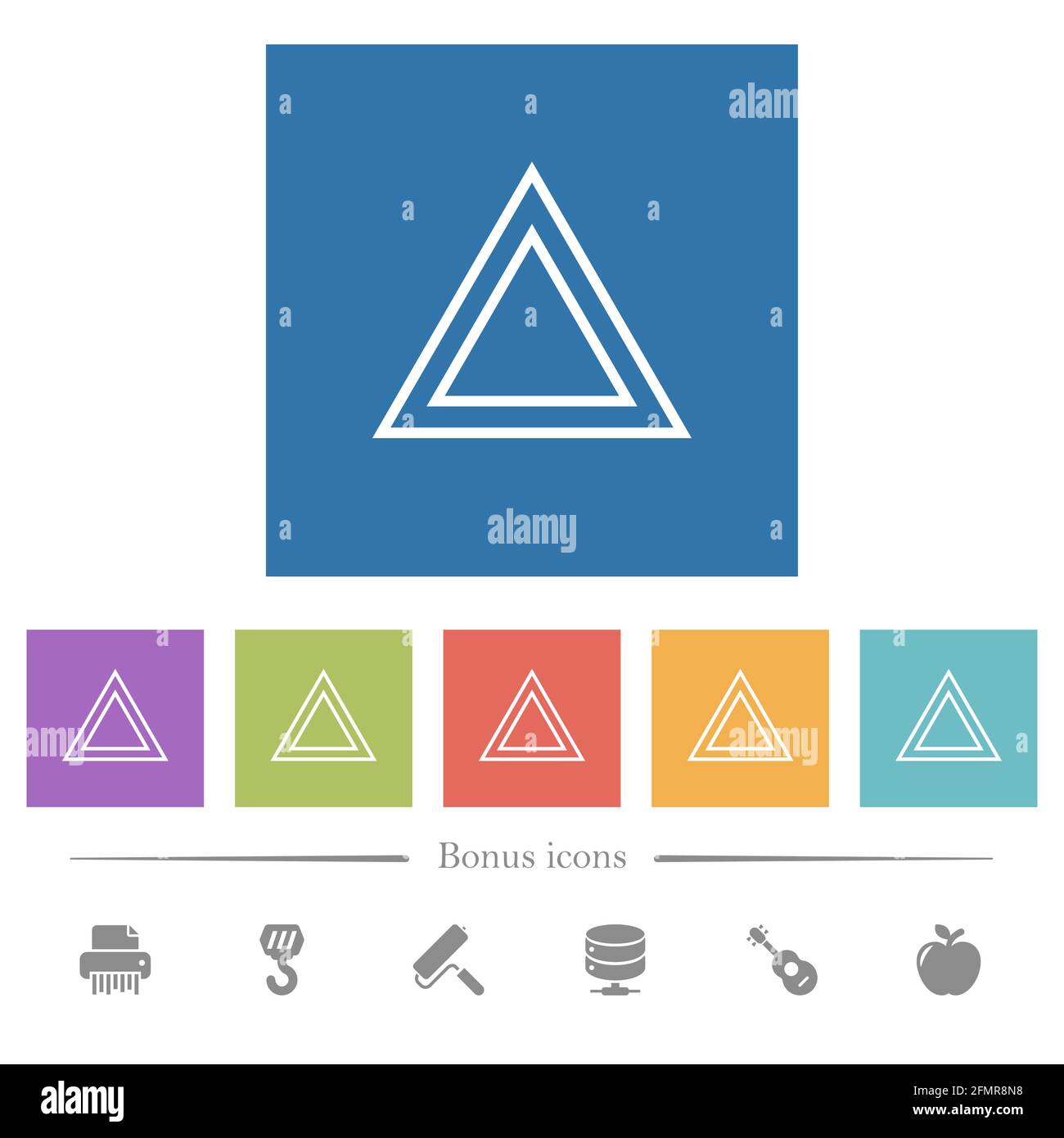 Traffic emergency triangle flat white icons in square backgrounds. 6 ...