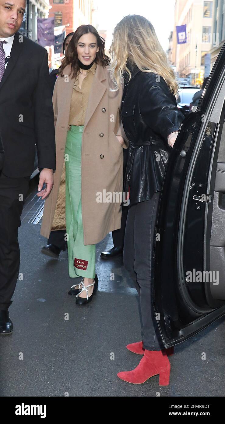 New York - NY - 20200203- Tan France and Alexa Chung Outside of Build ...