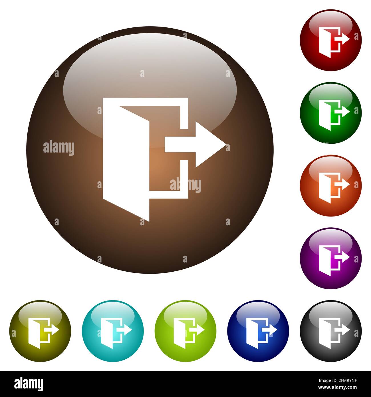 Leave white icons on round glass buttons in multiple colors Stock ...