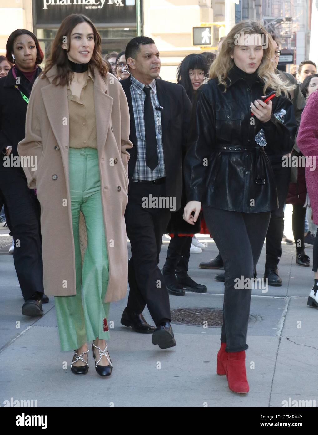 New York - NY - 20200203- Tan France and Alexa Chung Outside of Build ...