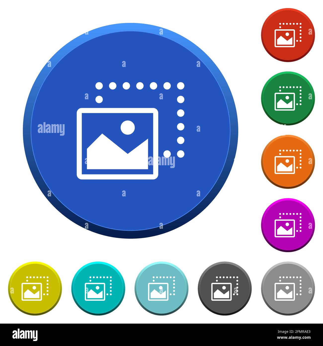 Drag image to bottom left round color beveled buttons with smooth ...