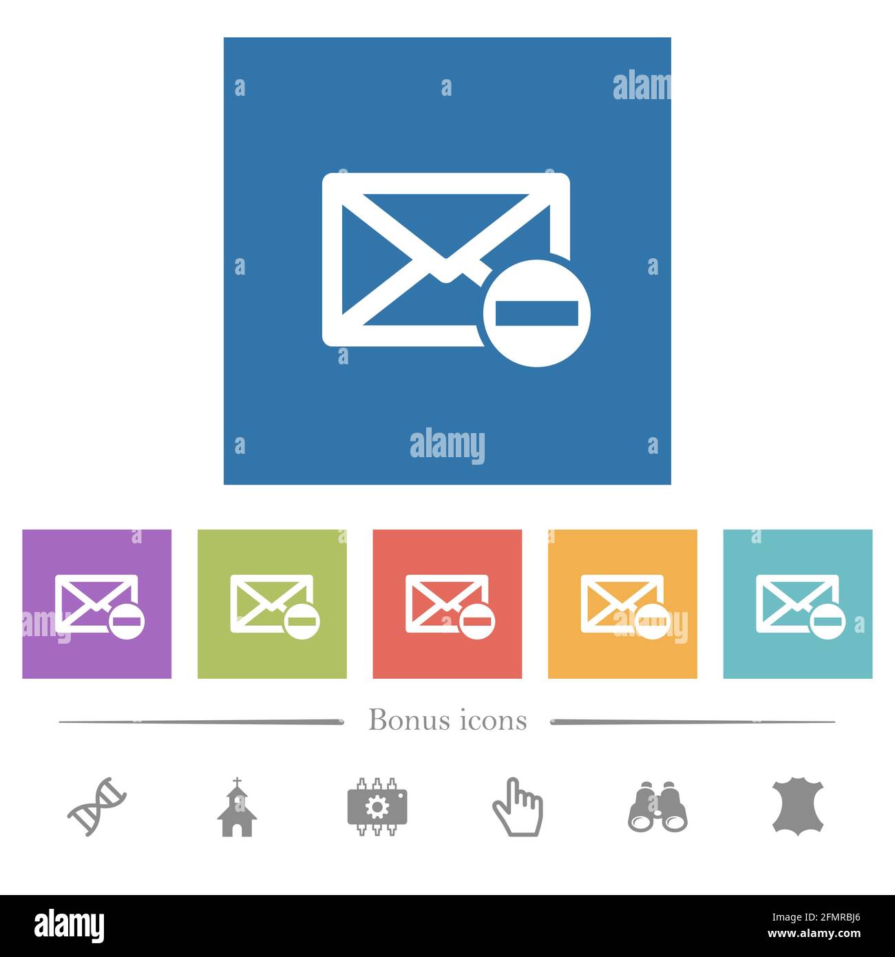 Remove mail flat white icons in square backgrounds. 6 bonus icons ...