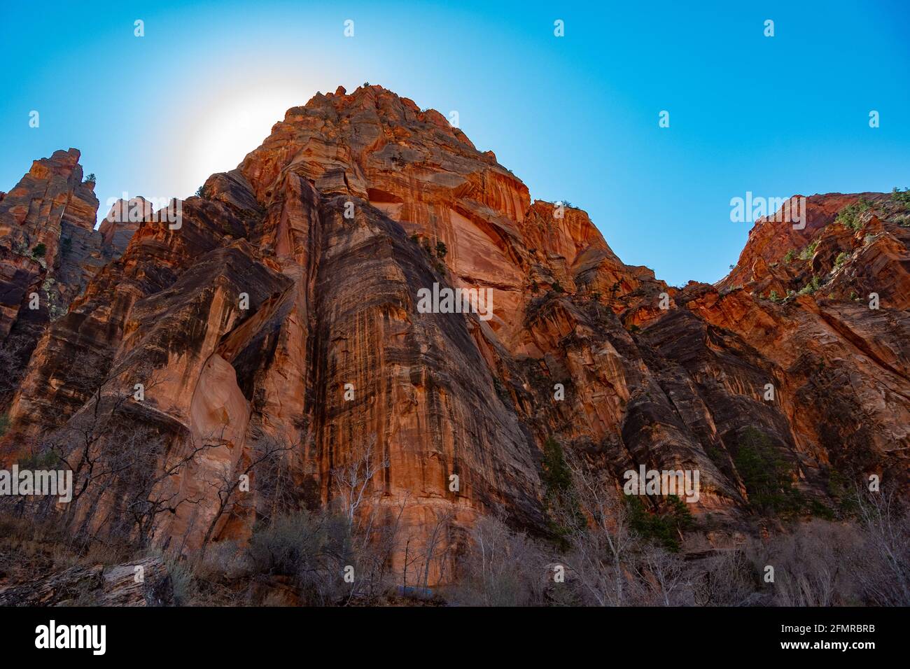 Zion National Park Utah, Red Rock Mountain Formation Stock Photo - Alamy
