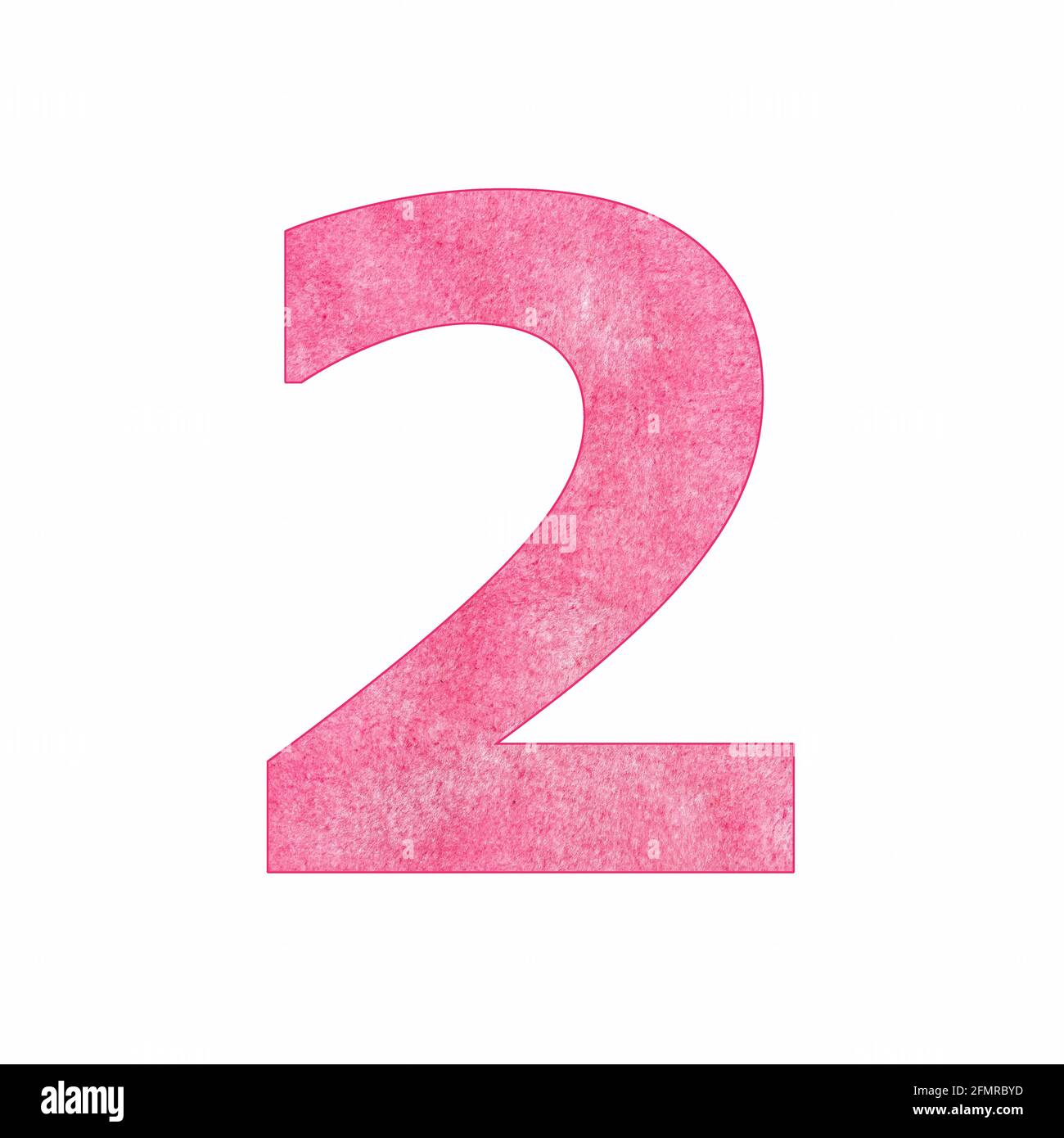 Digit number 2 - Pink plush texture Stock Photo - Alamy