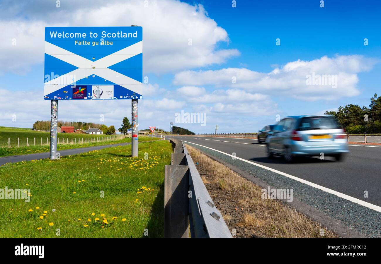 England border from scotland a1 hi-res stock photography and images - Alamy