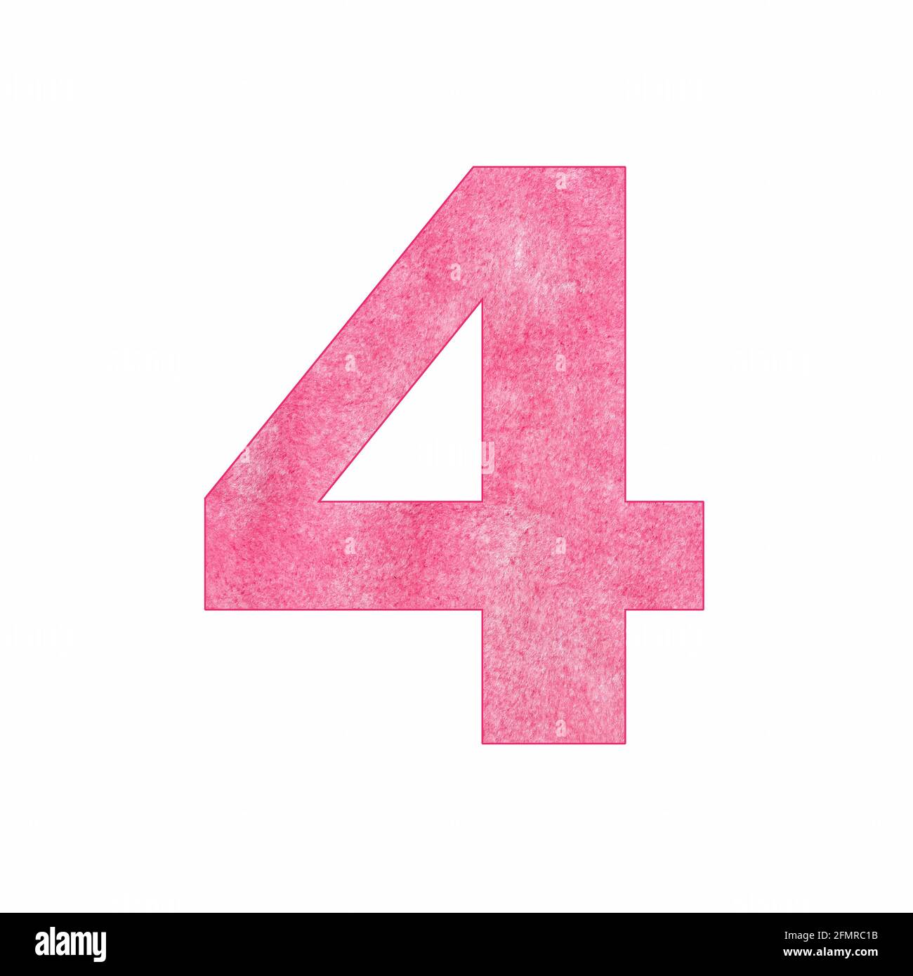 Digit number 4 - Pink plush texture Stock Photo - Alamy