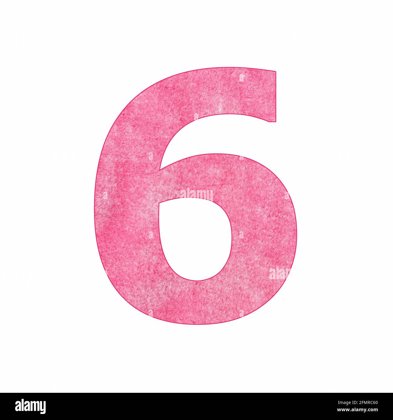 Digit number 6 - Pink plush texture Stock Photo - Alamy