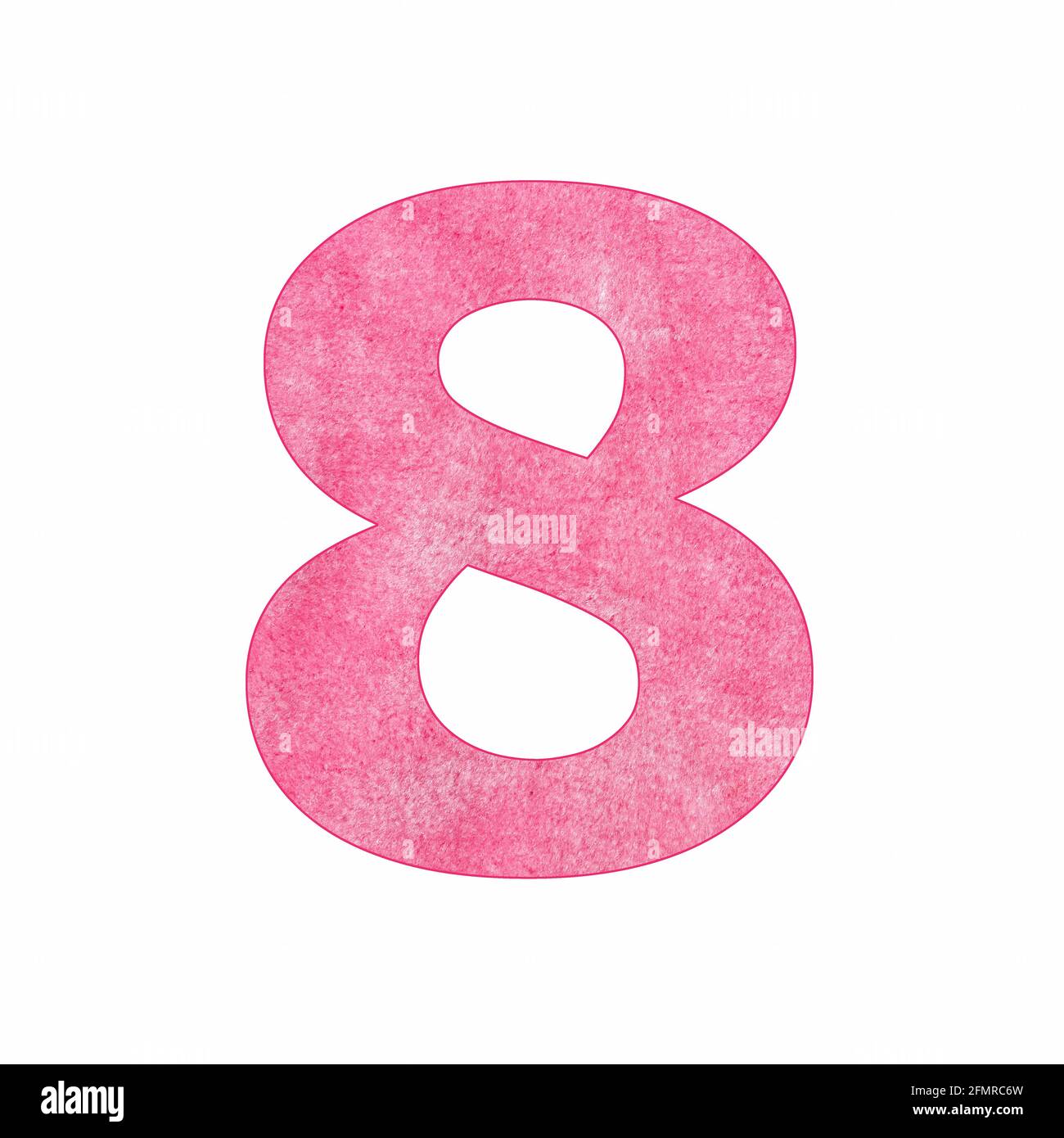 Digit number 8 - Pink plush texture Stock Photo - Alamy