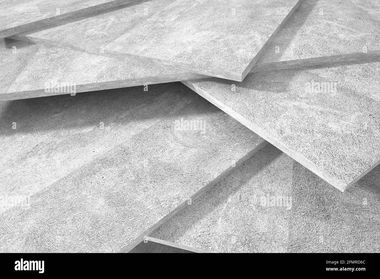 Gray concrete blocks, abstract architectural background, 3d render ...