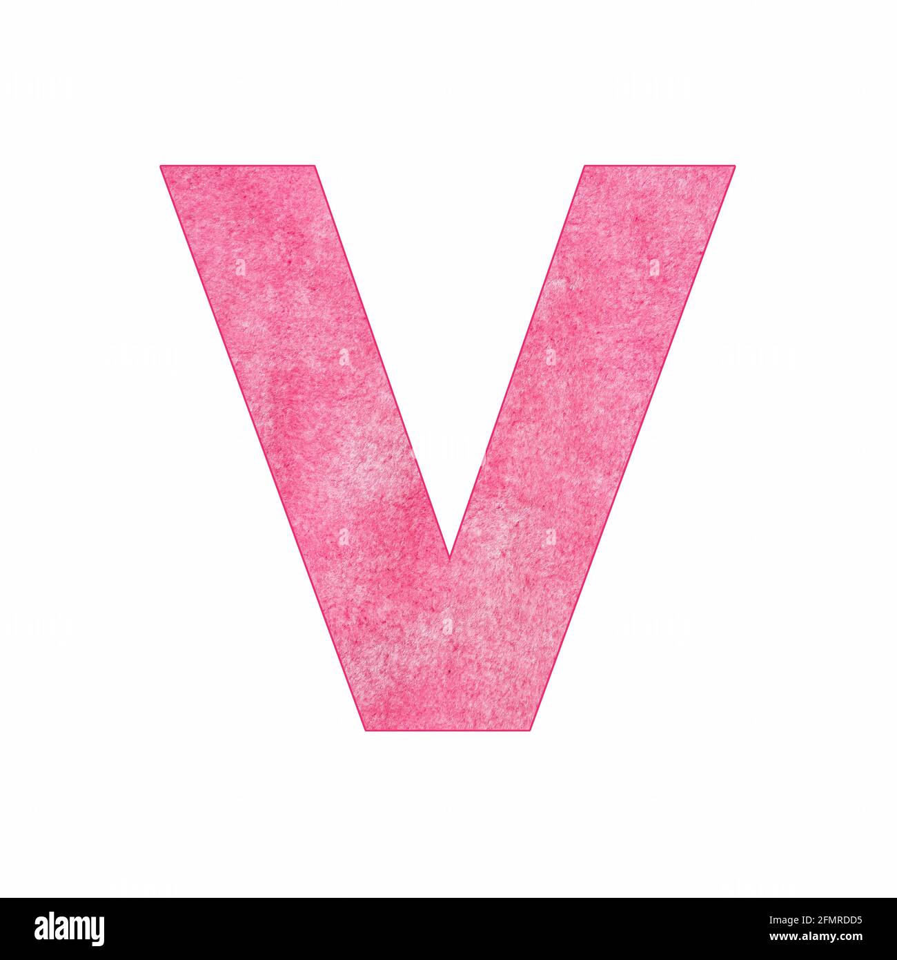 Alphabet Letter V - Pink plush texture Stock Photo - Alamy