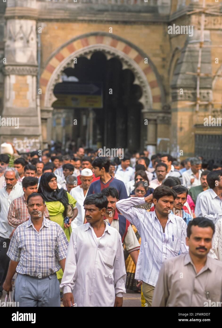 MUMBAI, INDIA - Morning cummuters exit Victoria Train Station Stock ...