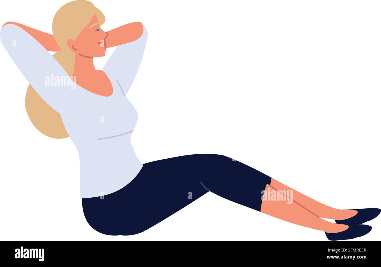 Strong abs, fit woman, Stock Vector Images - Alamy