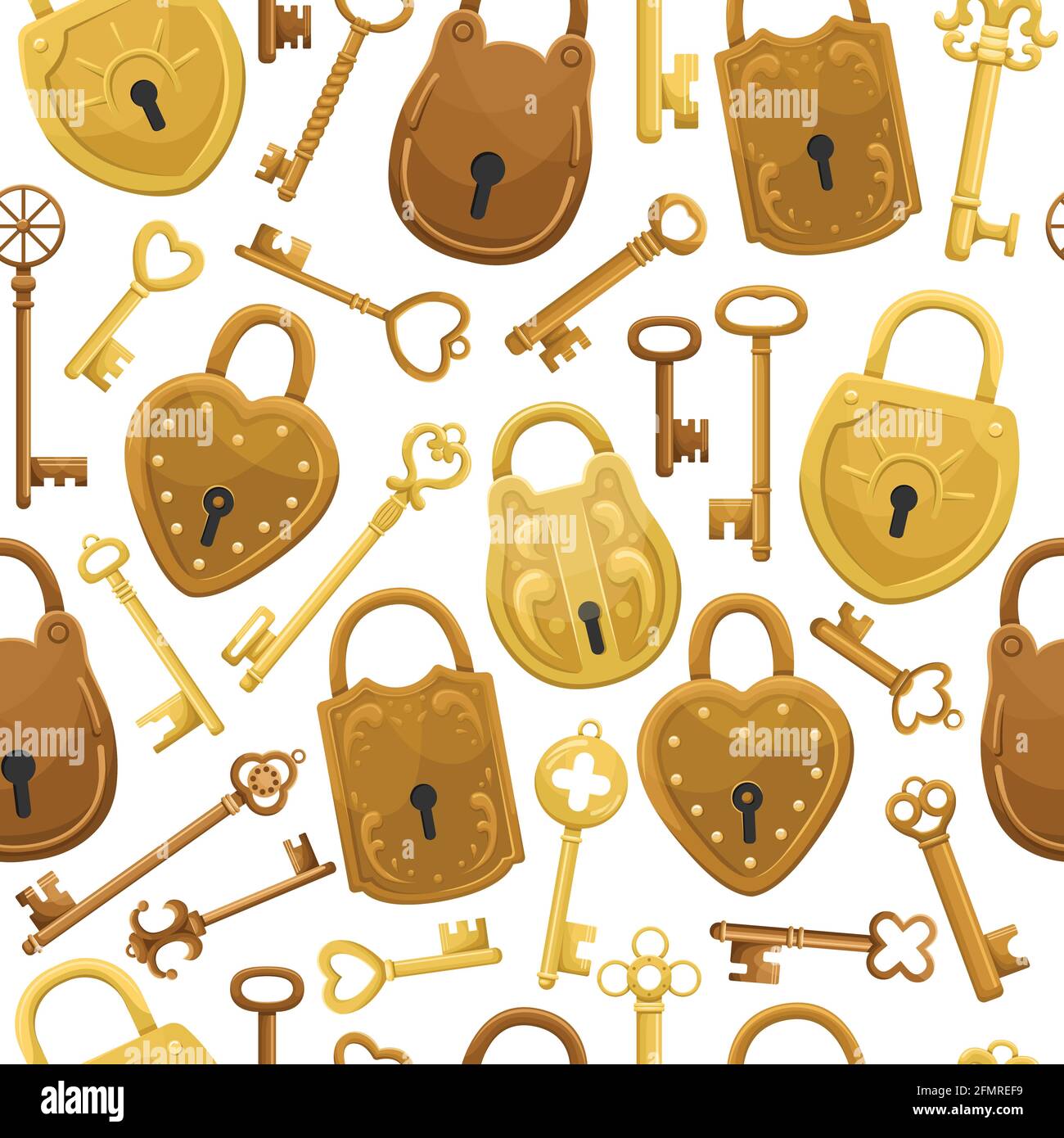 The seamless pattern with retro keys and locks Stock Vector Image & Art ...