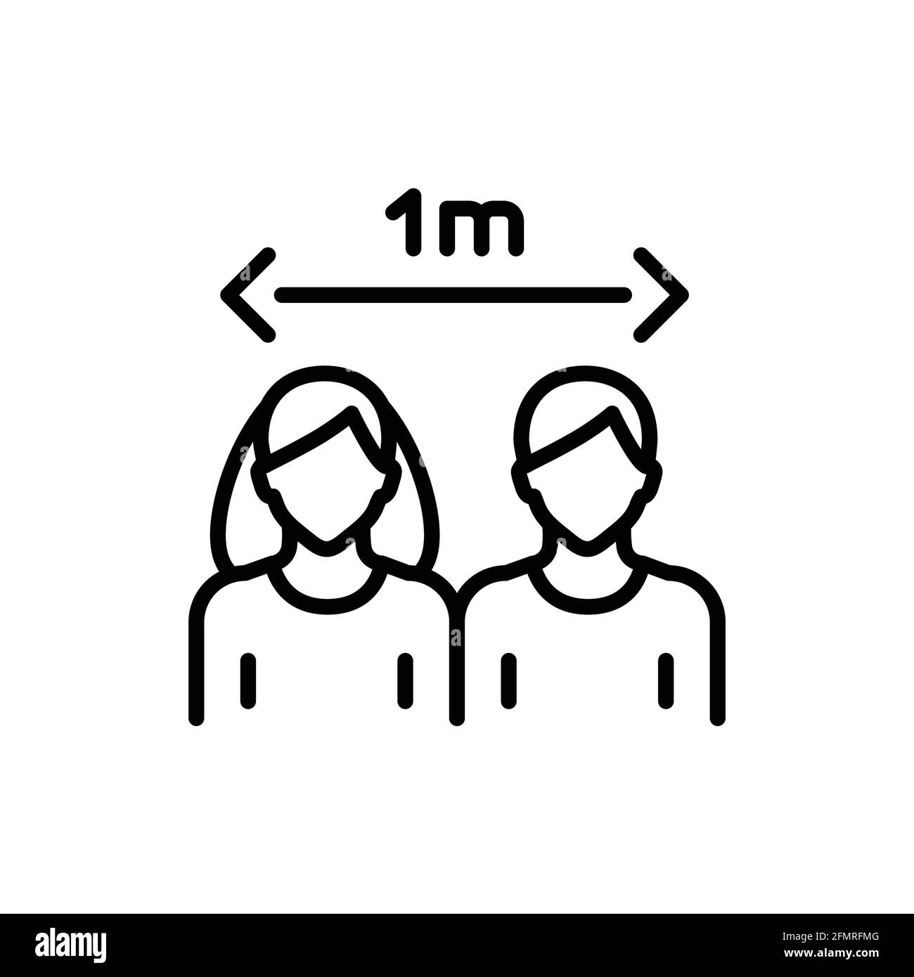 Social distance color line icon. Isolated vector element. Outline ...