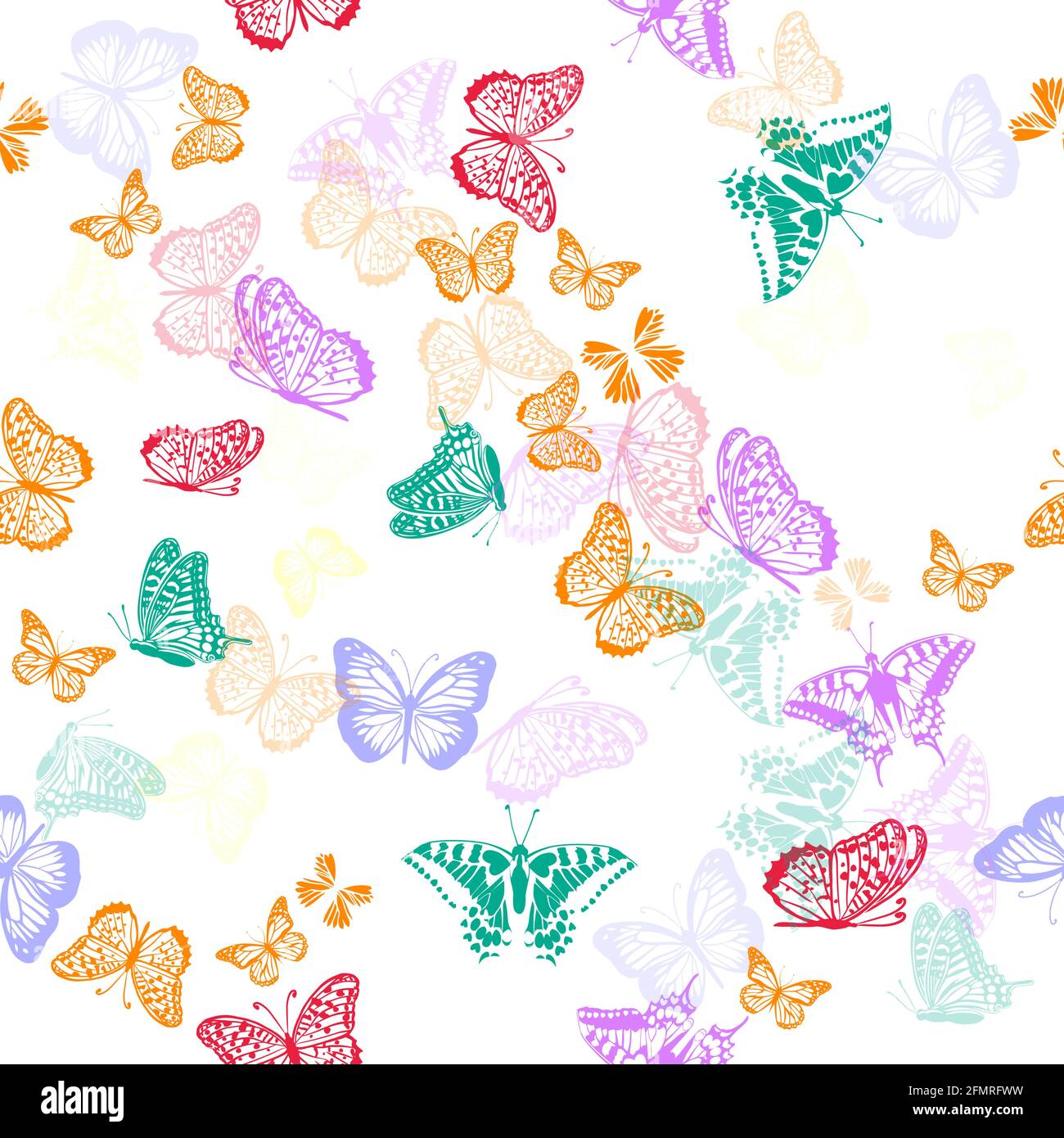 Butterflies seamless pattern. Vector illustration Stock Vector Image ...