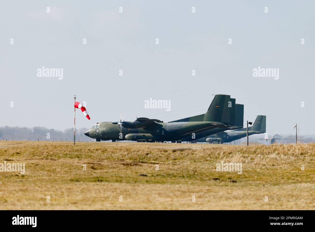 Hohn, Germany. 25th Mar, 2021. Four Transall C-160 transport aircraft ...