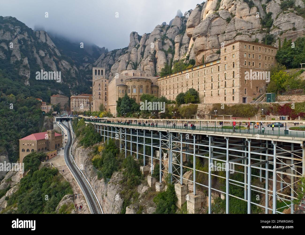 Santa Maria de Montserrat monastery. Catalonia, Spain Stock Photo - Alamy