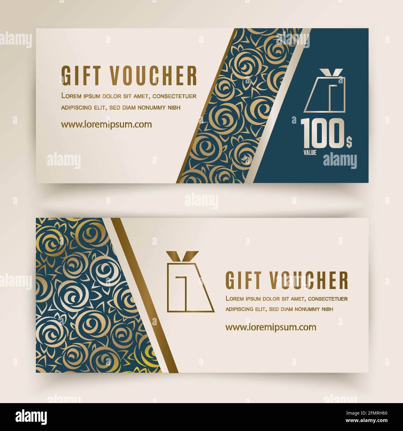 Vector gift voucher template. Universal flyer for business. luxury ...