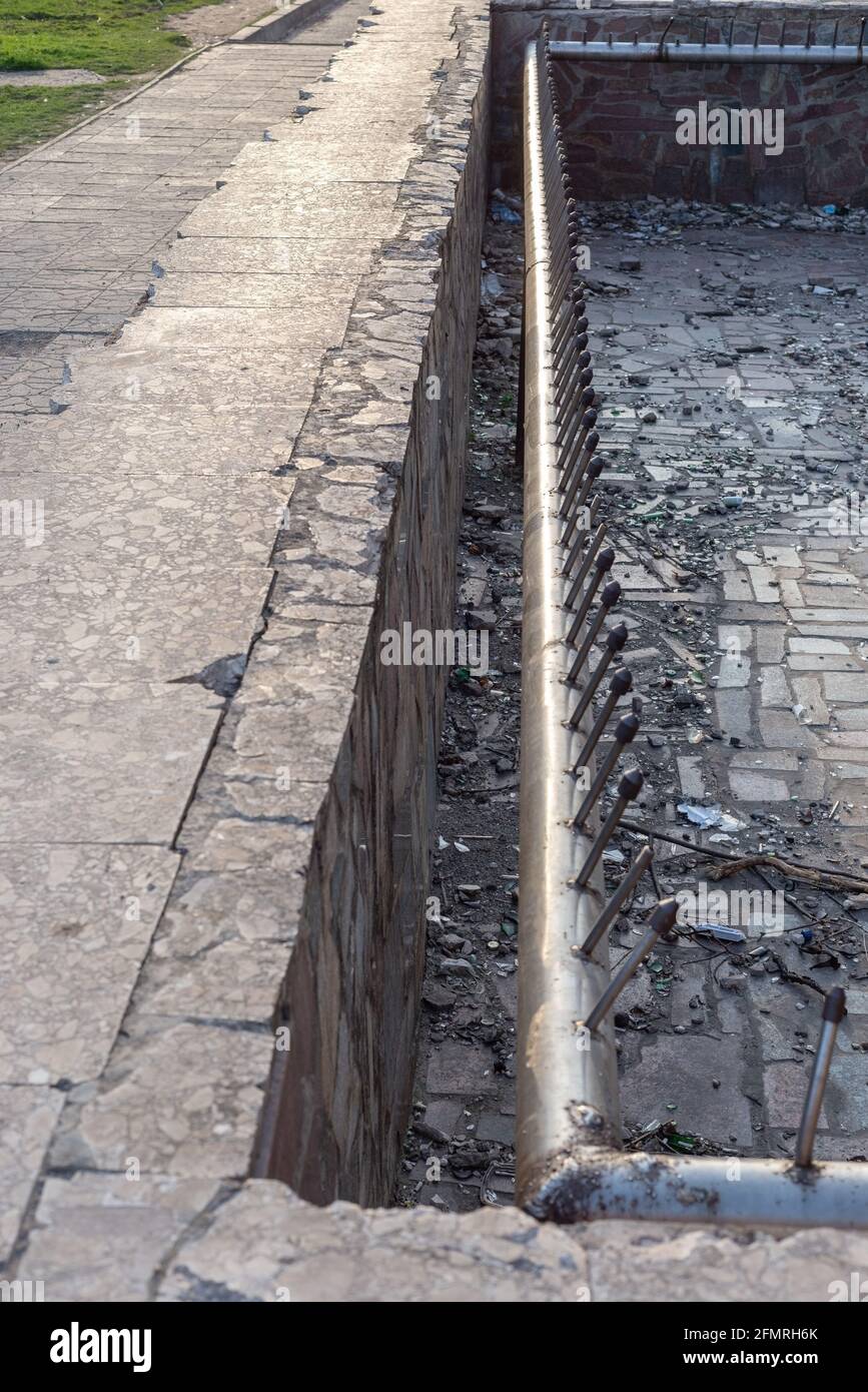 old garbage-polluted city fountain destroyed Forgotten fountain on the ...