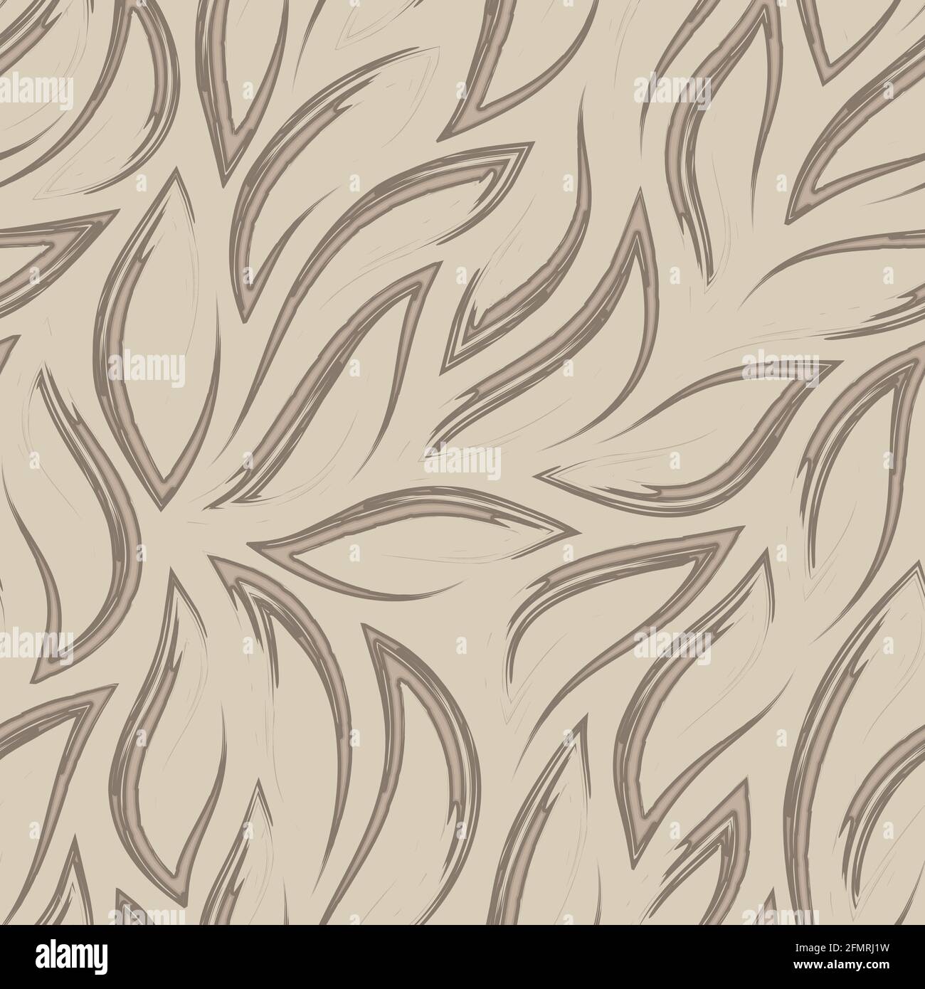 Beige vector seamless pattern of flowing corners and lines. Stock texture of lines drawn with ...